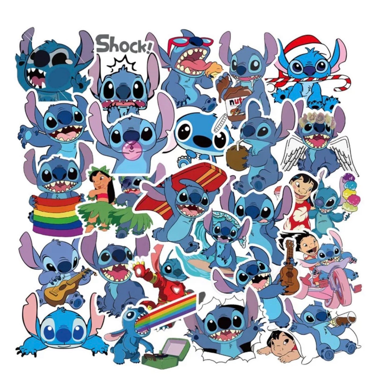 Cute Stitch Stickers Pack | Laptop Decals | Waterproof Sticker ...