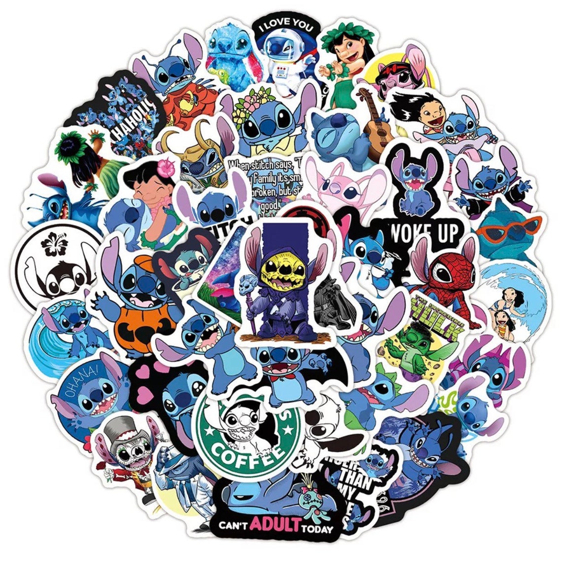 Cute Stitch Stickers Pack | Laptop Decals | Waterproof Sticker ...