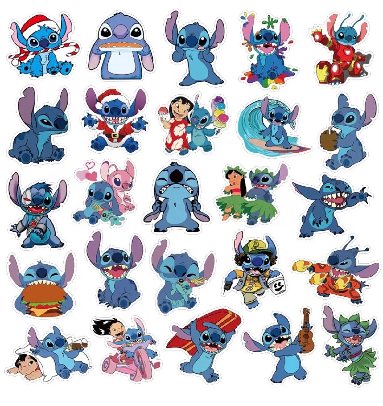 Cute Stitch Stickers Pack | Laptop Decals | Waterproof Sticker ...
