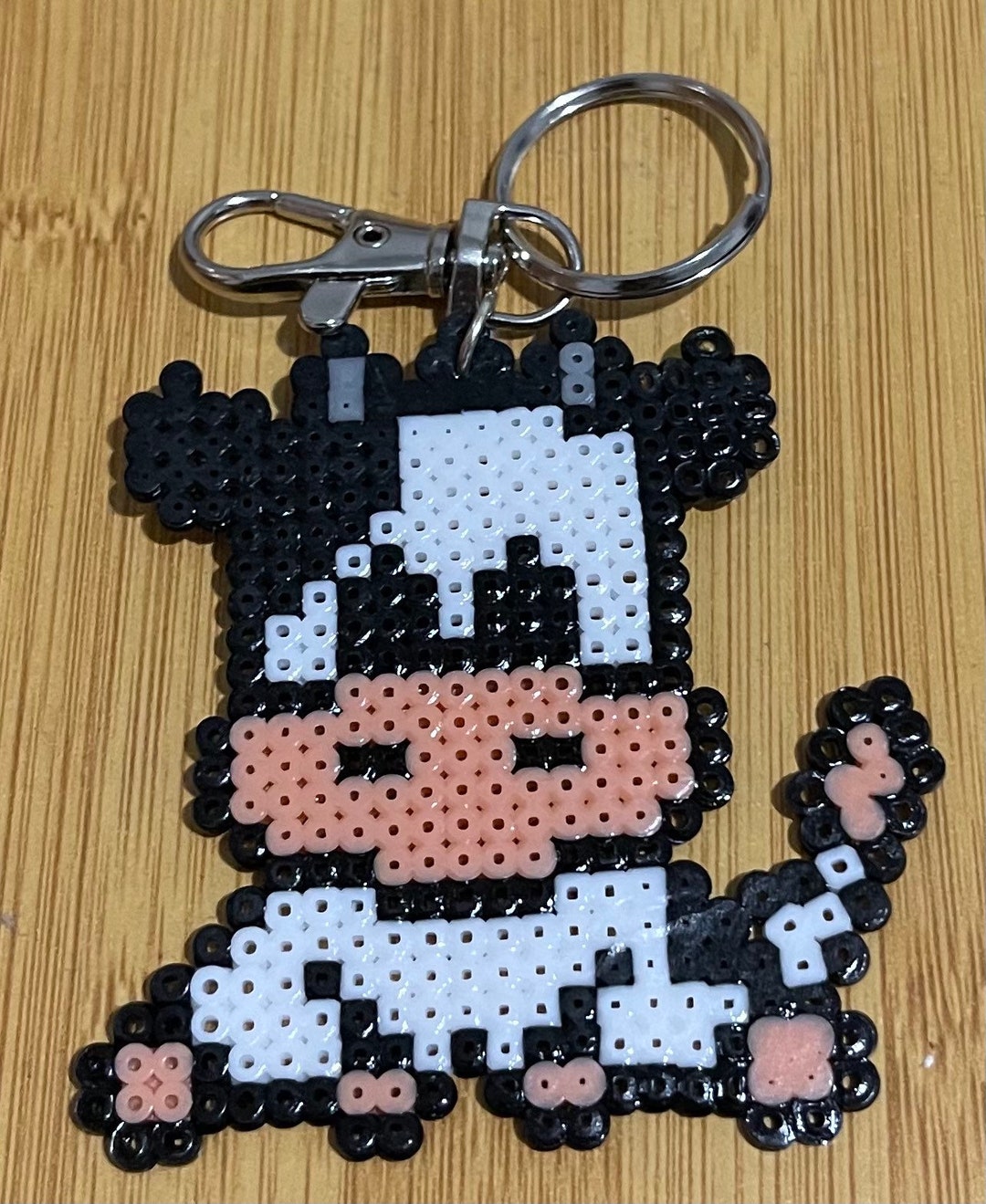 Perler Hama Beads Keychain Keyring Cute Cow Moo - Etsy
