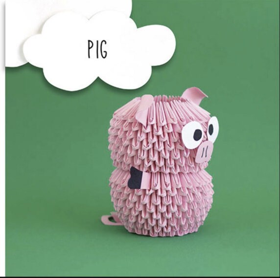 Guide to Paper 3D Origami - Pig - Etsy
