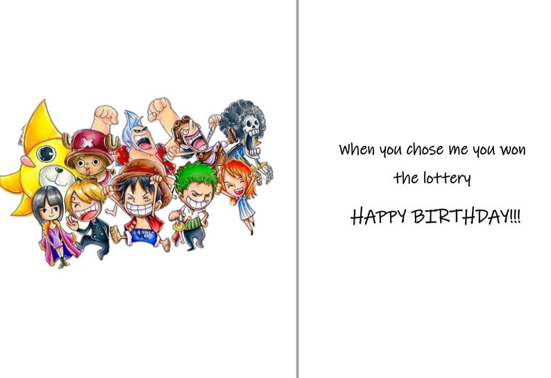 One Piece Anime Birthday Friend Card Straw Hat Crew Best Friend Funny ...