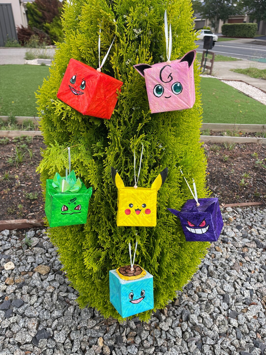 Eco-friendly Handpainted Origami Pokemon Cube Set of 6 Decoration ...