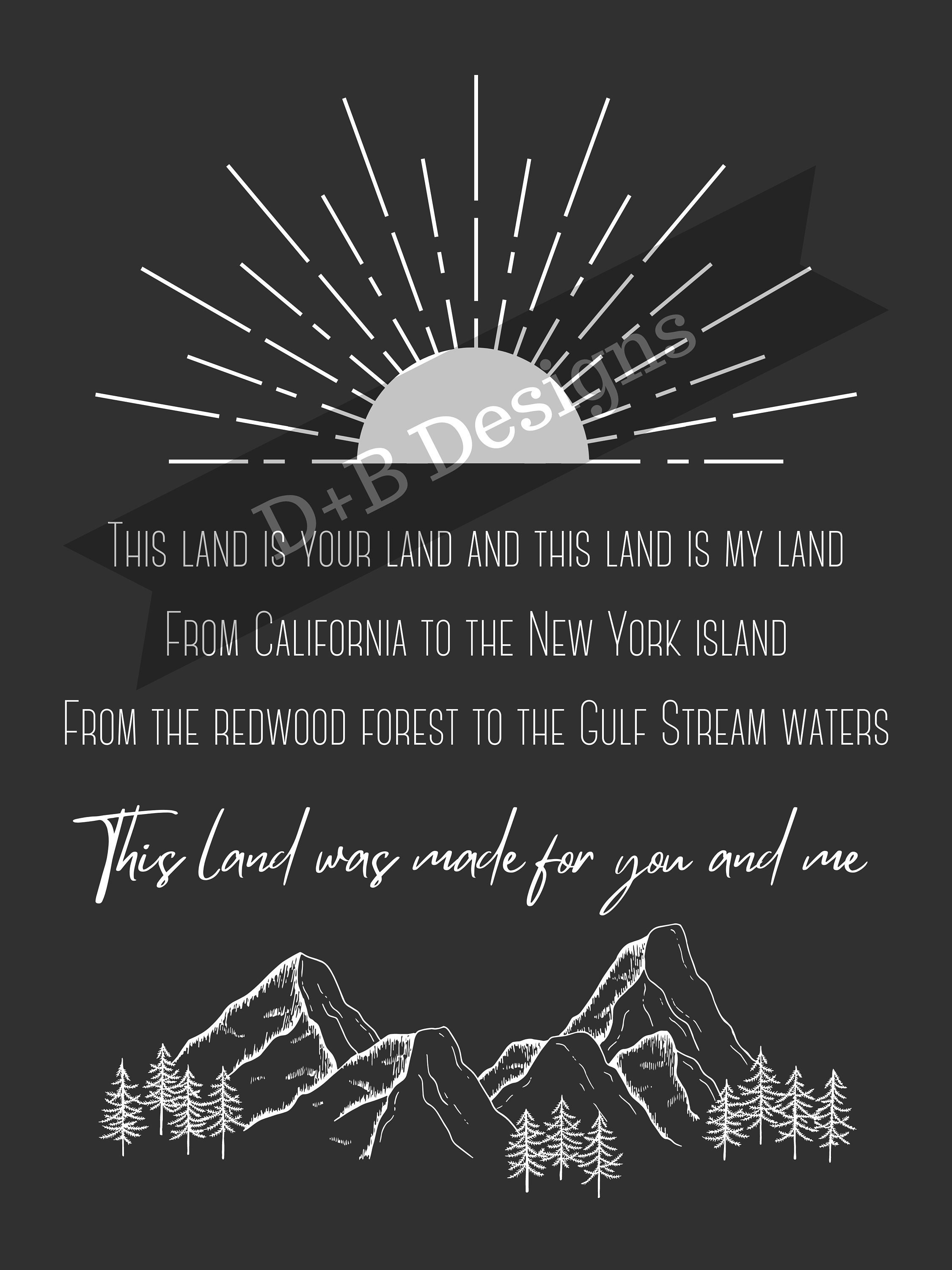 This Land is Your Land Digital Poster - Etsy Hong Kong