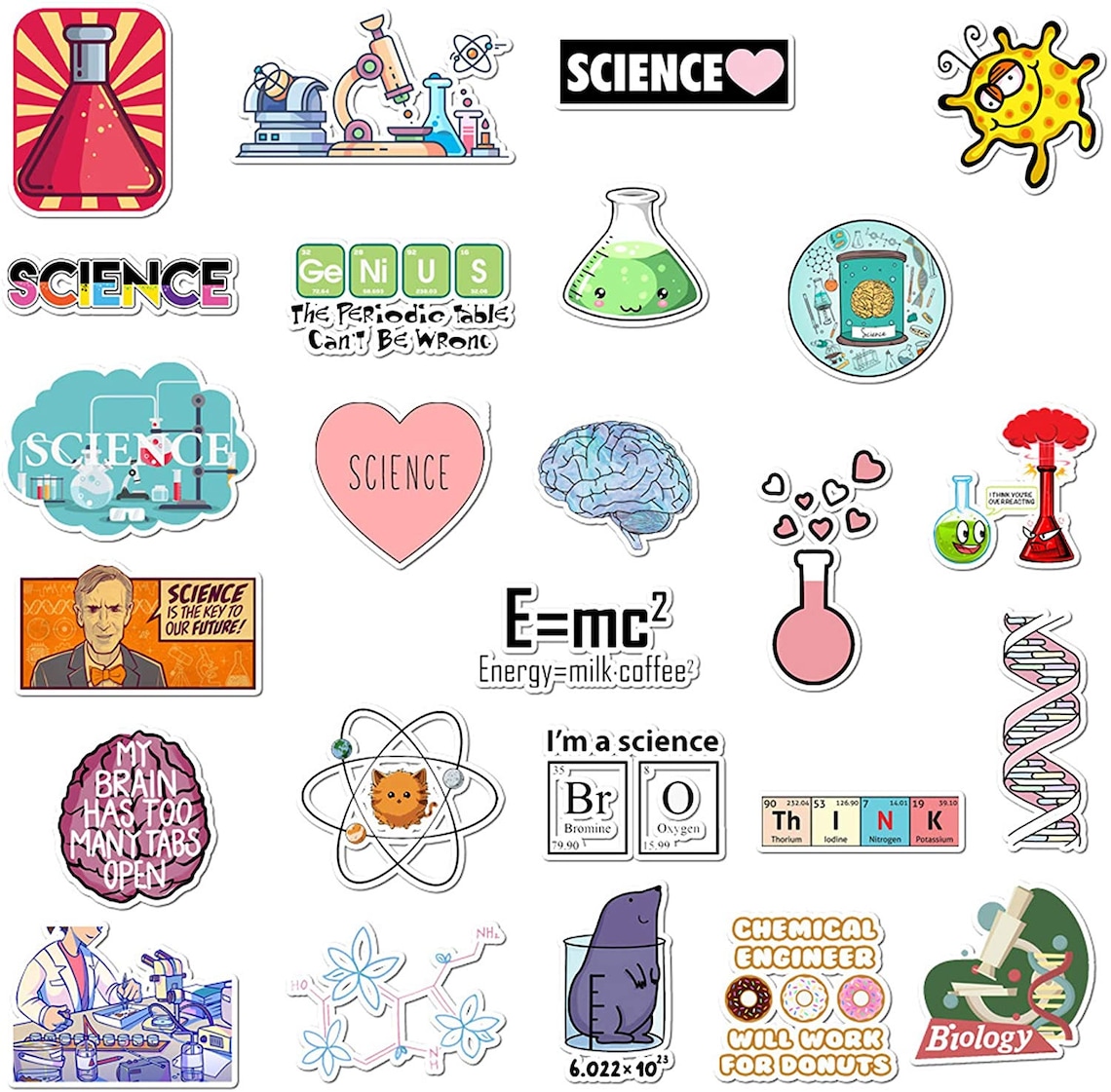 50 PCS Laboratory Physics Chemistry Graffiti Stickers Science | Etsy
