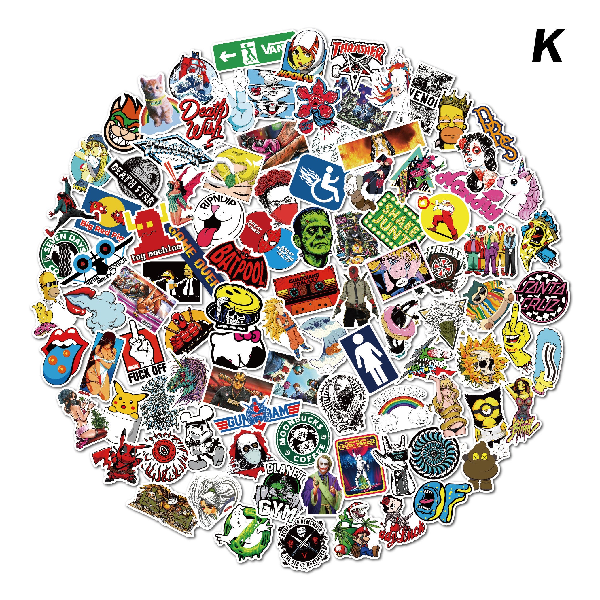 100 PCS Sticker Pack Stickers Decals Vinyls PVC for | Etsy