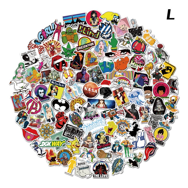 100 PCS Sticker Pack Stickers Decals Vinyls PVC for | Etsy