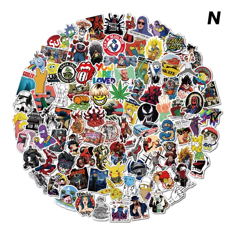 100 PCS Sticker Pack Stickers Decals Vinyls PVC for | Etsy