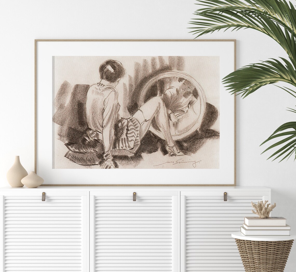 Vintage Erotic Art Print Vintage Art Vintage Home Decor Etsy