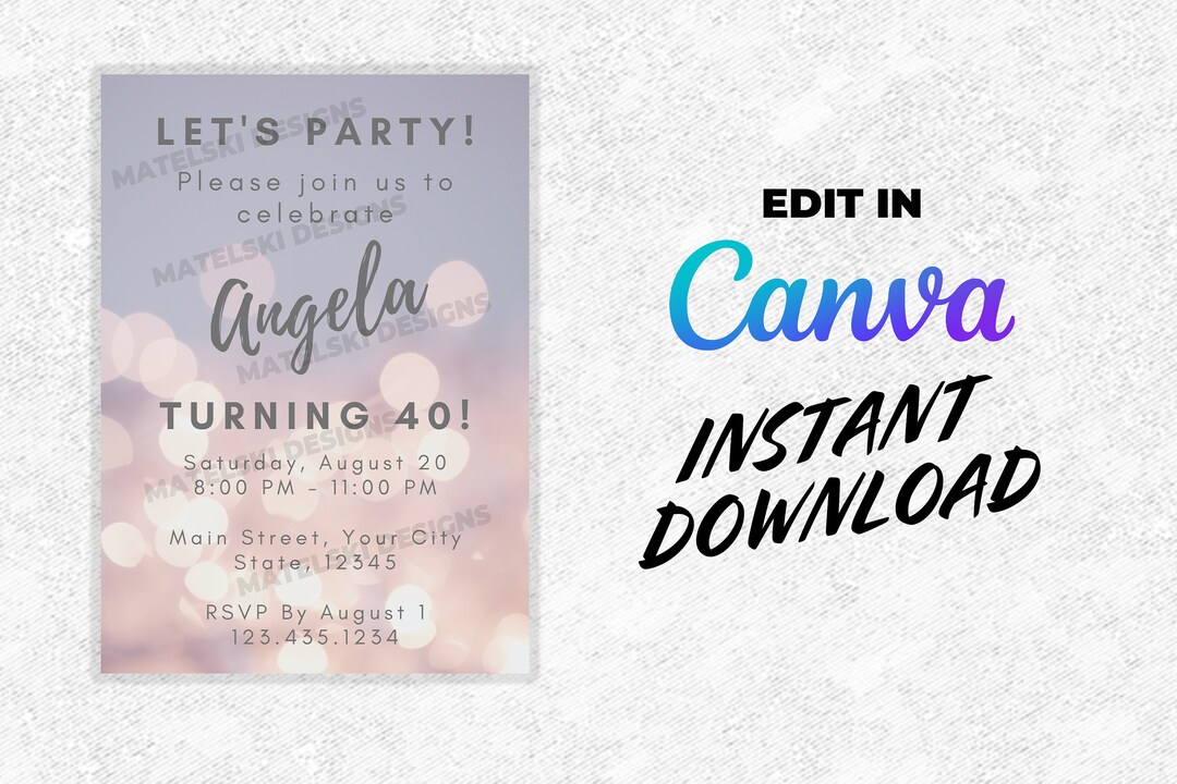 CANVA Editable Digital Download - Birthday Invite - Etsy