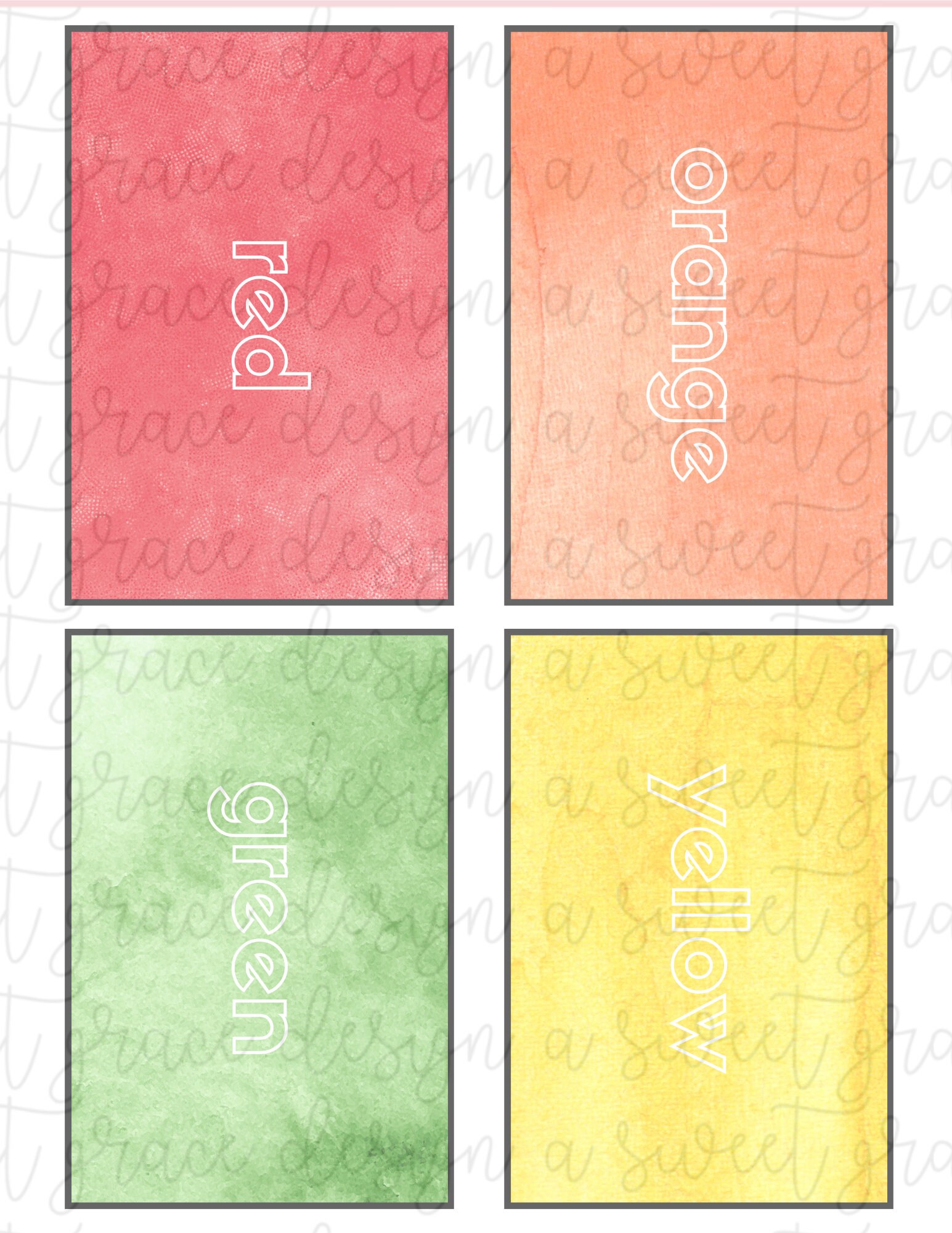 Bilingual Color Flash Cards - English & Spanish | DIGITAL DOWNLOAD ...