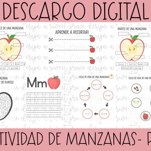 Actividades De Manzanas PDF DESCARGO DIGITAL Imprimible Actividad ...
