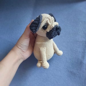 Pug Amigurumi Crochet Pug Dog Cute Handmade Pug Dog Craft - Etsy