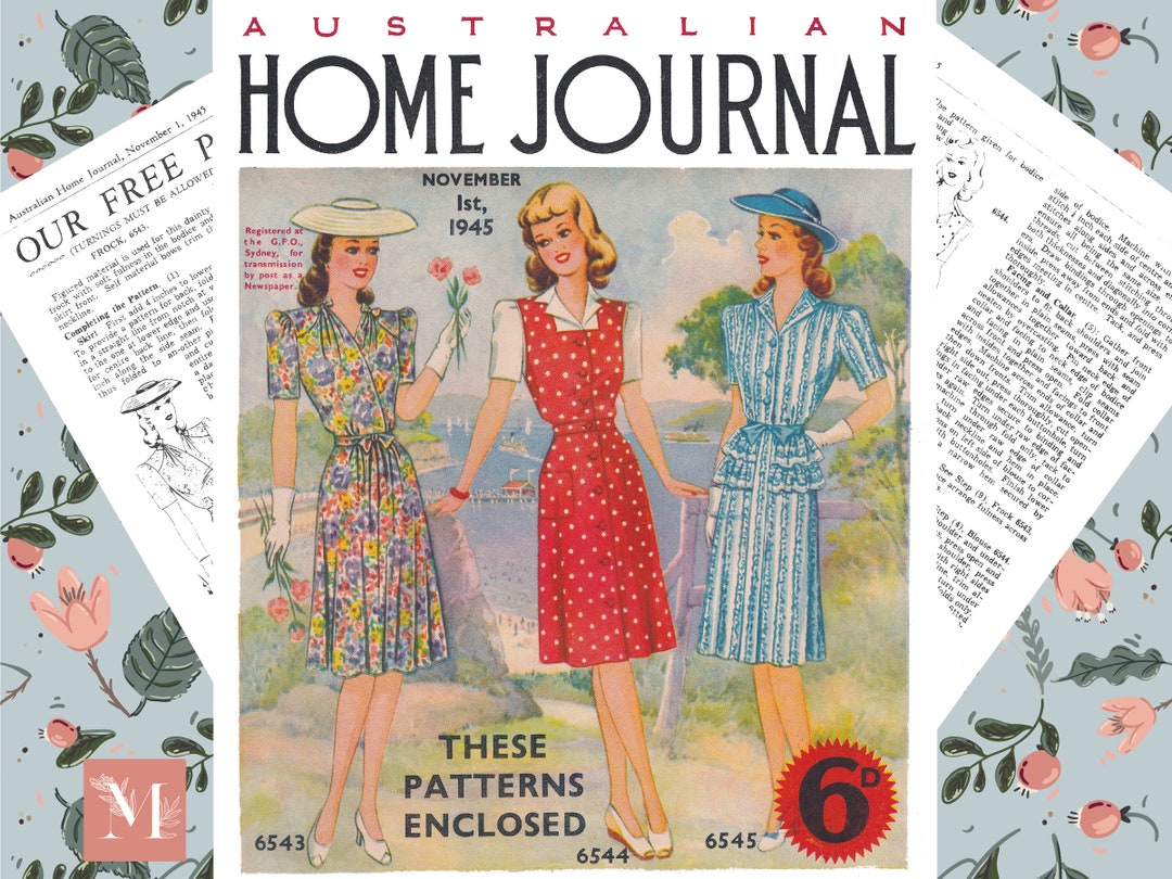 1940s Sewing Dress Patterns: Australian Home Journal PDF (digital ...