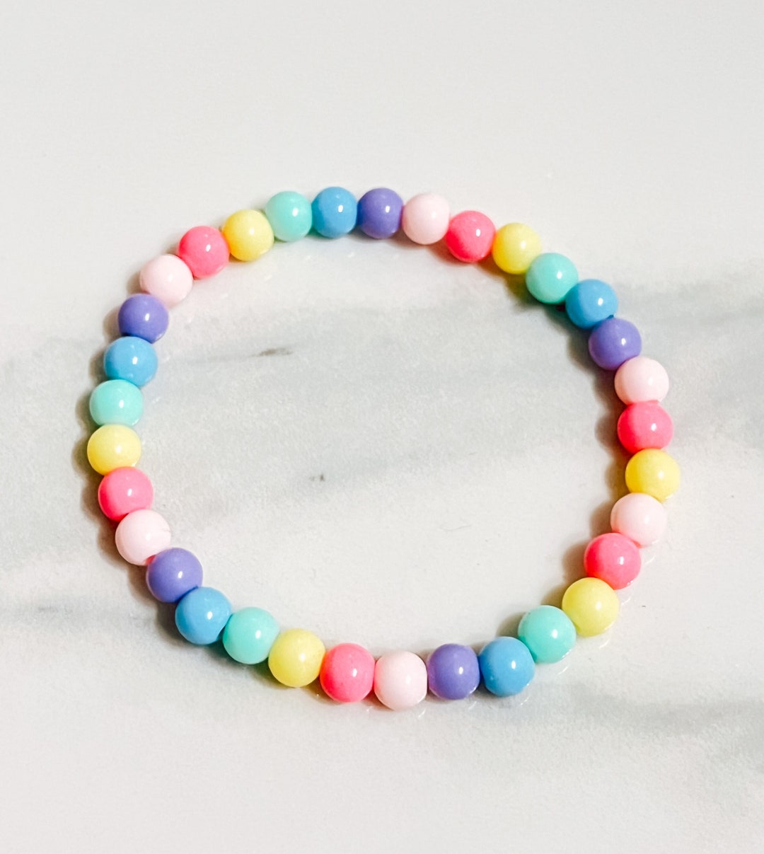 Pastel Rainbow Bracelet, Candy Kawaii Bracelet, Pastel Beaded Bracelet ...