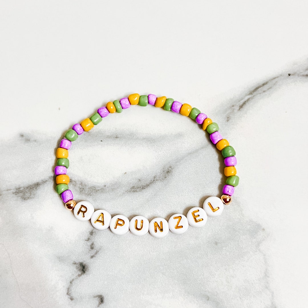 Disney Princess Themed Friendship Bracelets, Rapunzel Gifts, Rapunzel Jewelry, Beaded Bracelets ...