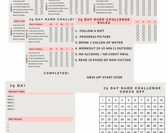 75 Hard Calendar - Etsy