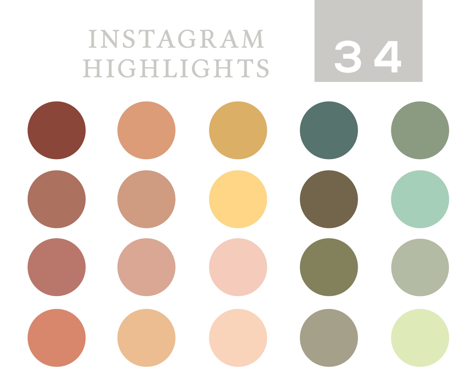 34 Instagram Highlight Cover Images | Solid Terracotta + Sage Colours ...