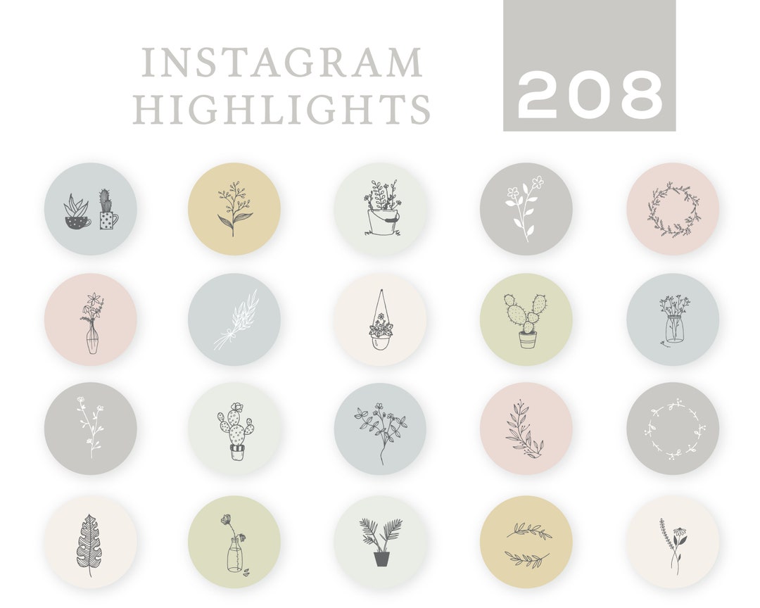 208 Imágenes de portada destacadas de Instagram / Iconos dibujados a ...