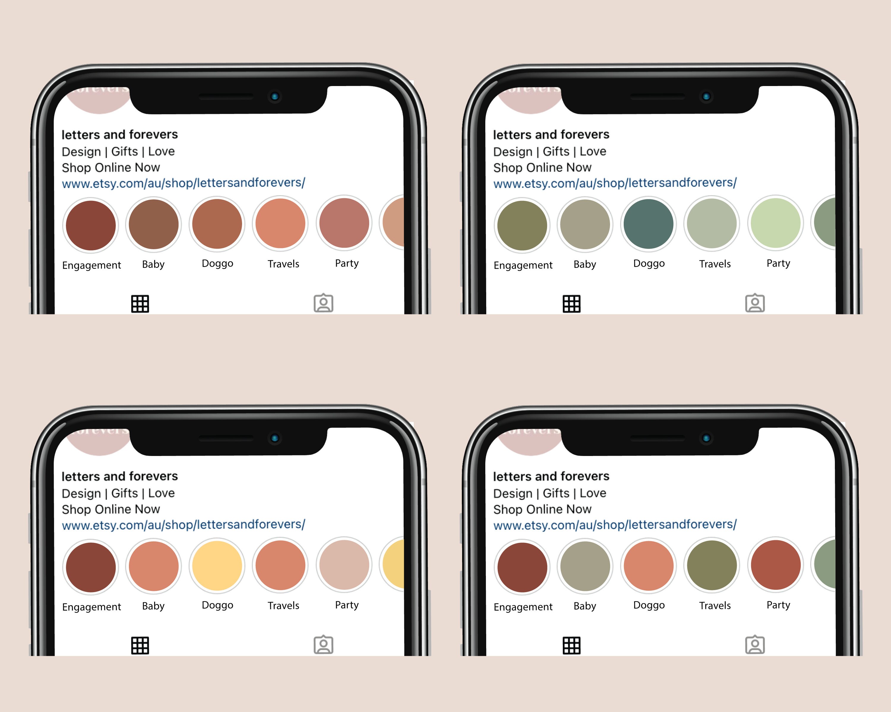 34 Instagram Highlight Cover Images | Solid Terracotta + Sage Colours ...
