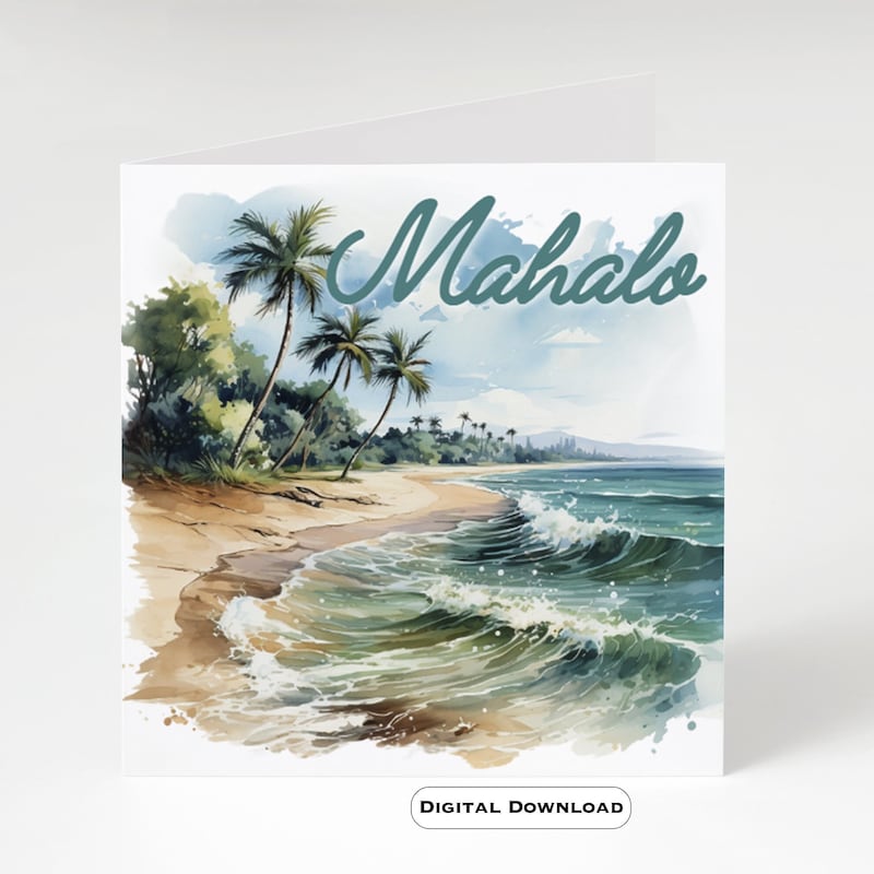 Mahalo Printable Card - Etsy