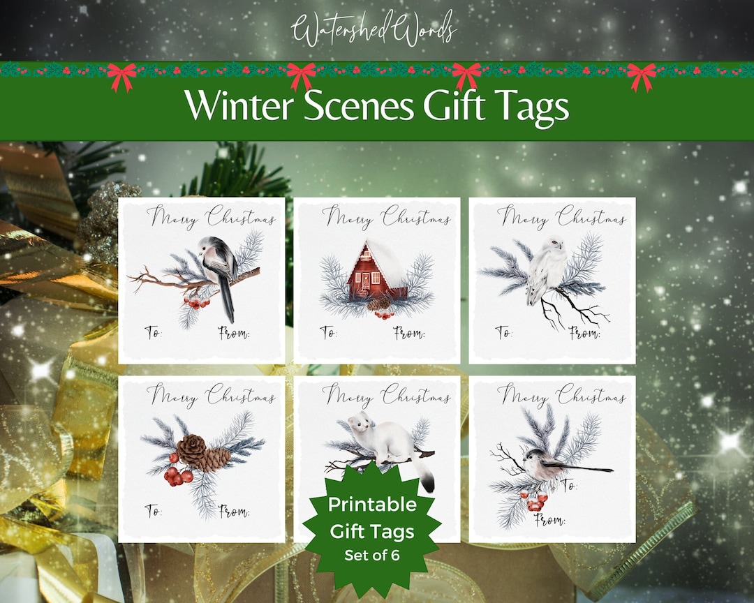 Printable Christmas Winter Gift Tags, Christmas Gift Labels, Instant ...