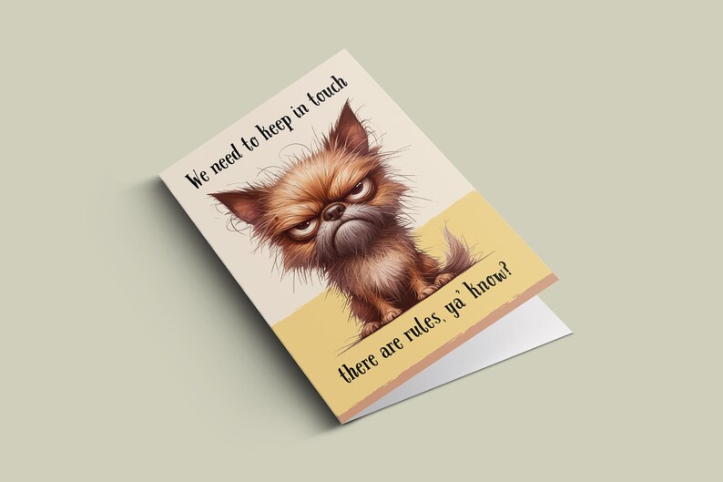 Keep in Touch Printable Funny Dog Card, Folded Greeting Card ...