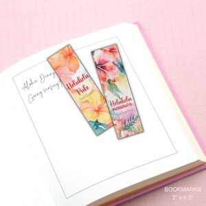 Hawaii Flora Bookmarks: Set of 5 Printable Hawaiian Message Bookmarkers ...