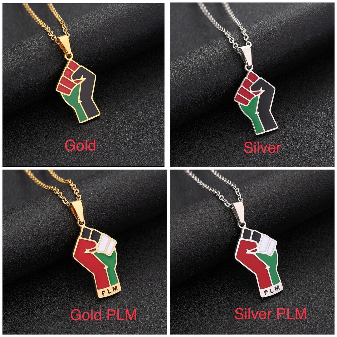 FREE PALESTINE Gaza Solidarity Resistance Fist Stainless Steel Pendant ...