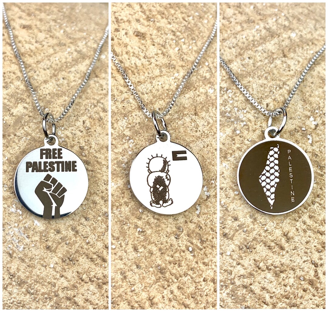 Stainless Steel Palestine Resistance Free Palestine Map, Fist, Handala ...