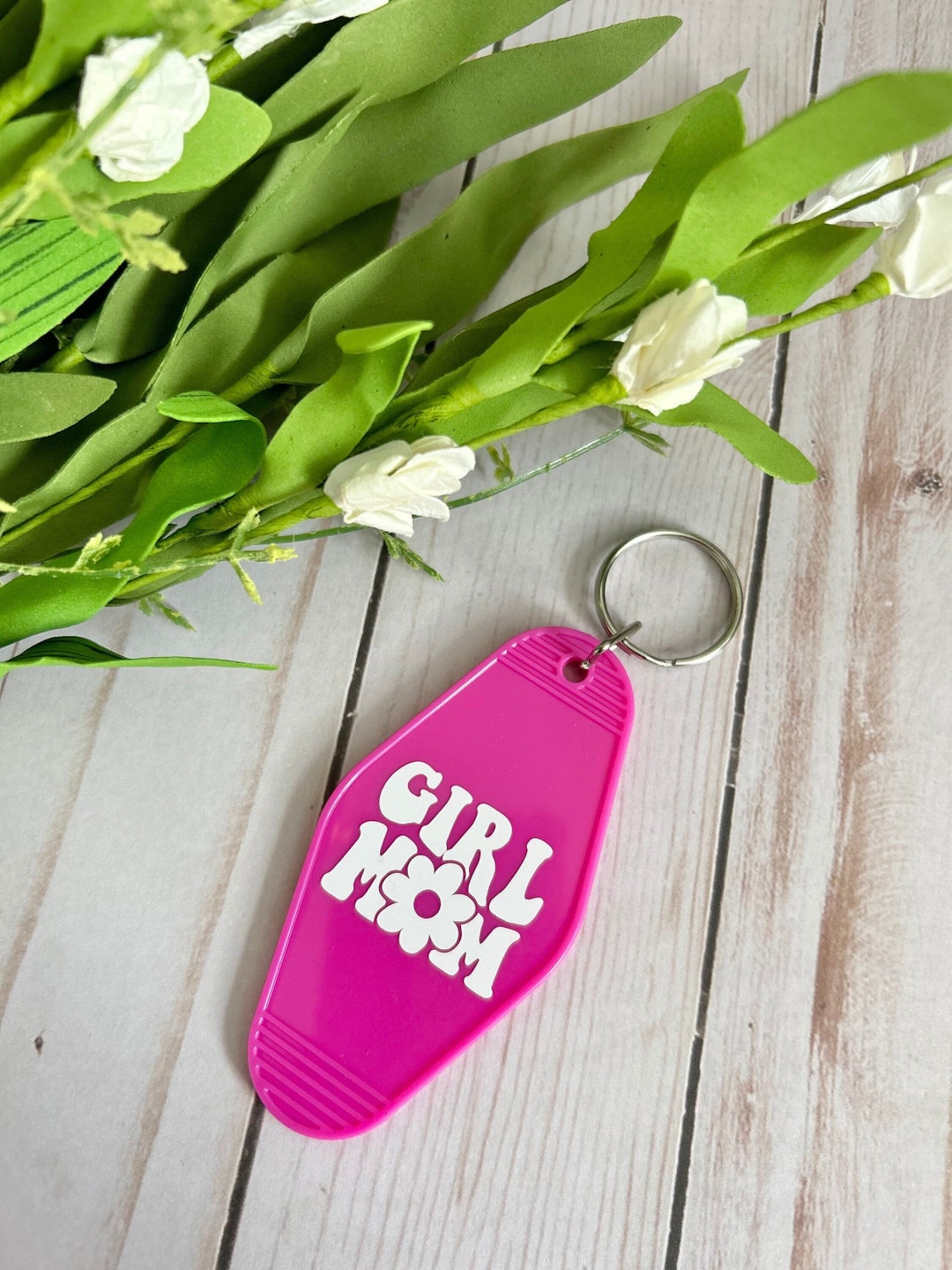 Girl Mom Keychain, Retro Keychain, Cool Mom, Pink, Keys, Girly, Mother ...