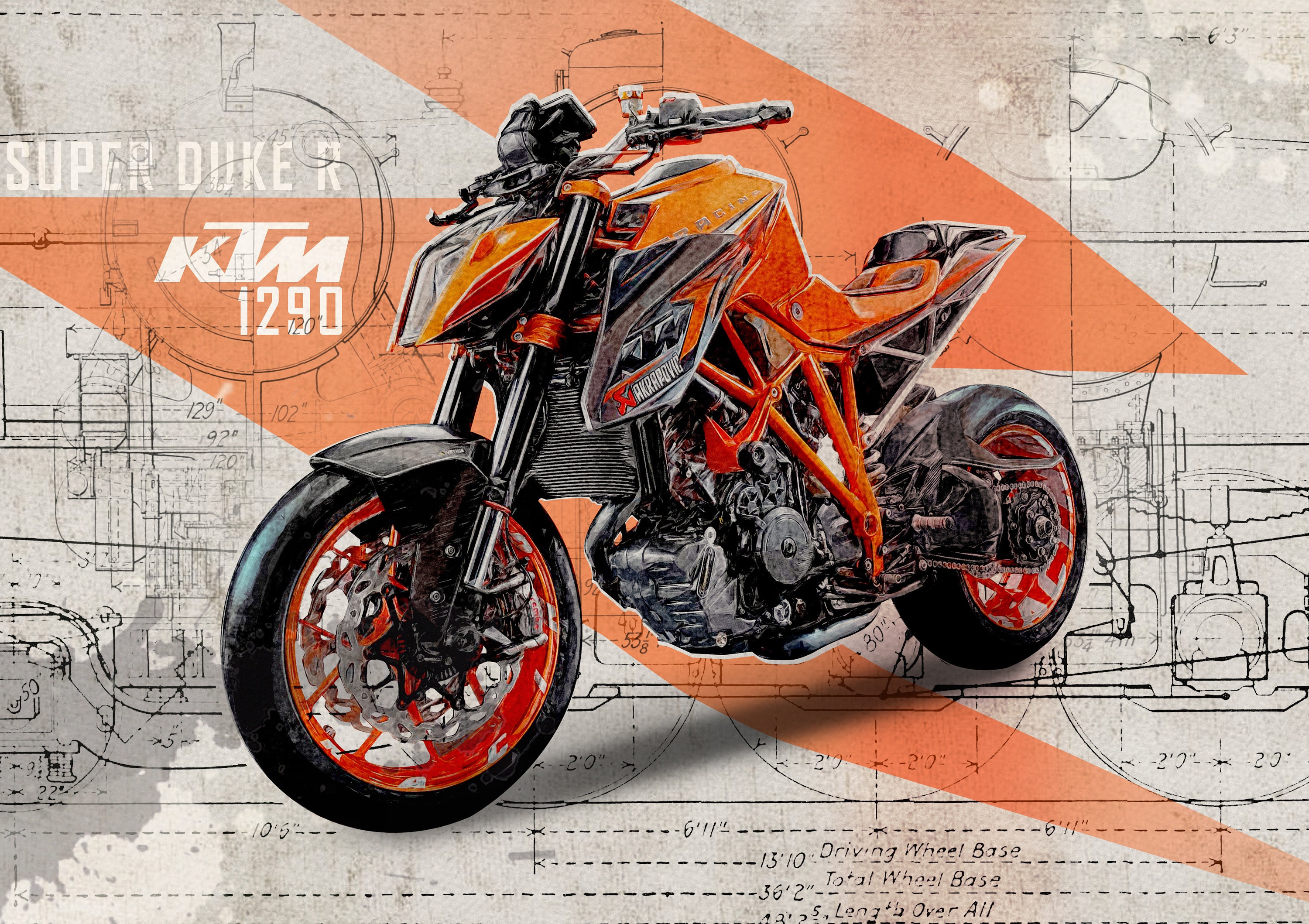 KTM 1290 Super Duke R Cartel de la motocicleta | Etsy