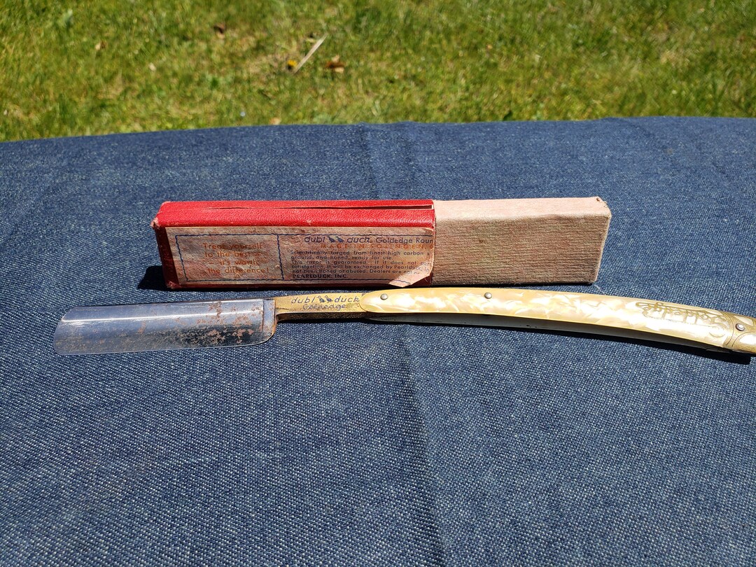 Dubl Duck Goldenedge Straight Razor - Etsy