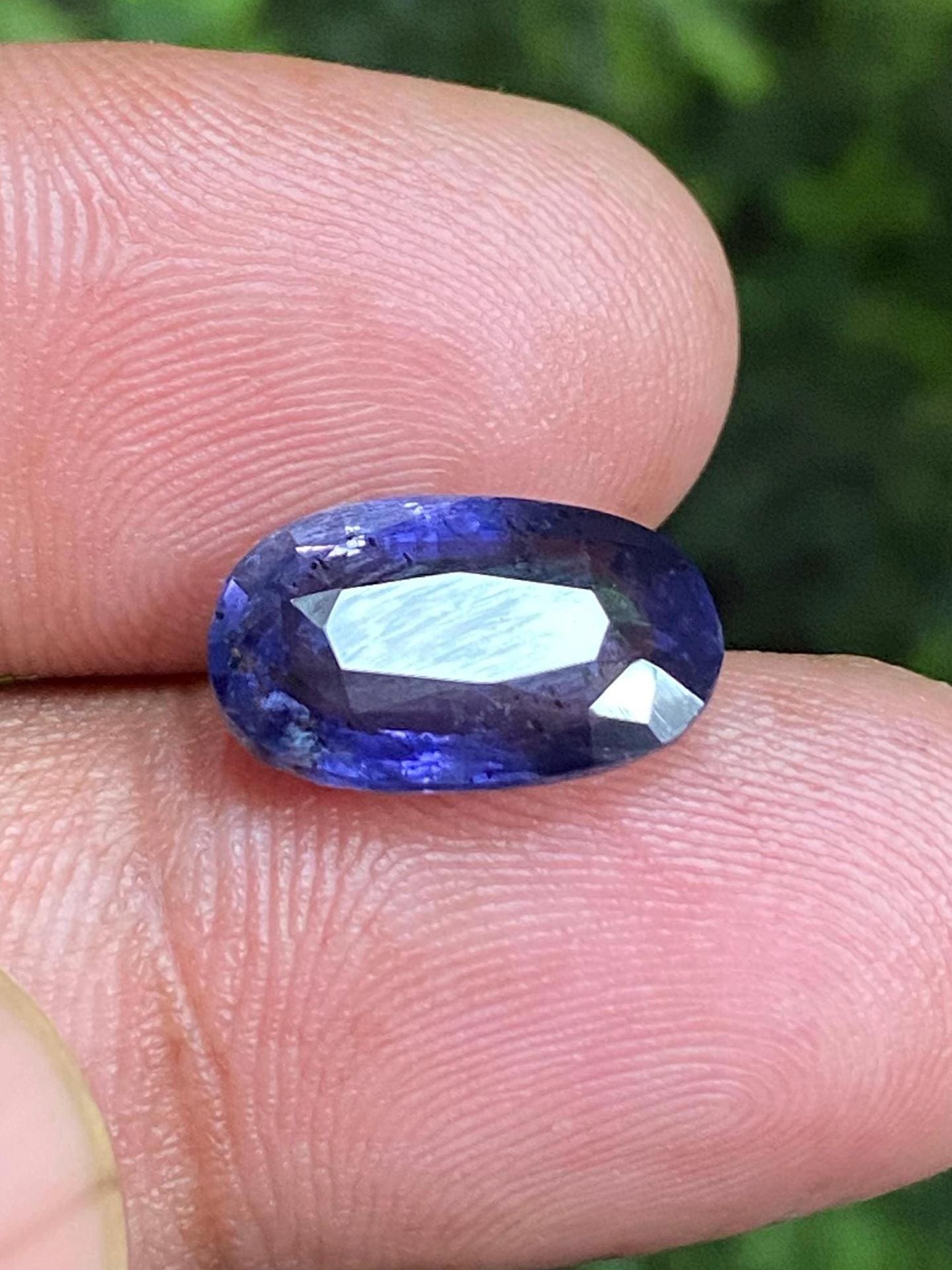 Natural Iolite Gemstone, 3.80 Carat Oval Violet Blue, Untreated Ceylon ...