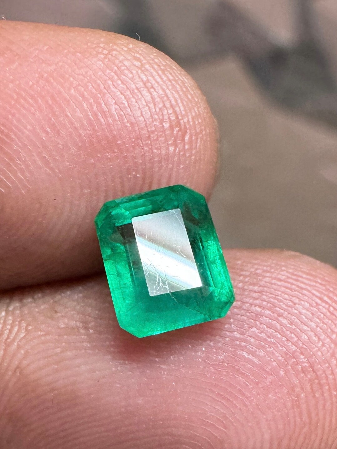 Vivid Green Emerald Octagon- Earth Mine Emerald Loose Gemstone 1.25CTW ...