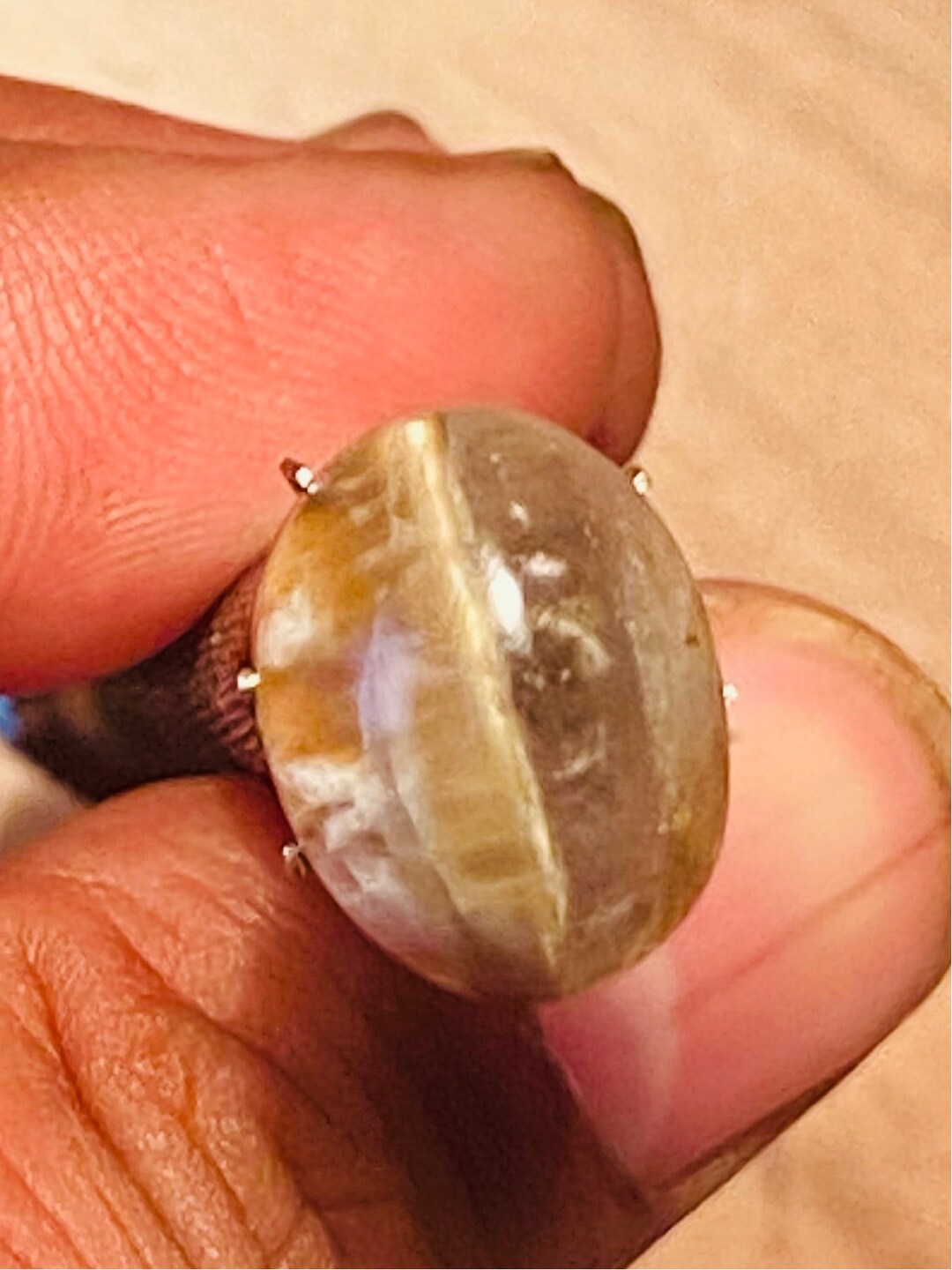 Siberian Opal Cat's Eye Cabochon, Rare Gemstone (14x11mm) - Etsy