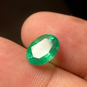 2.20 Carat 7x10mm Classic Emerald Cut Loose Zambian Emerald Green Shade ...