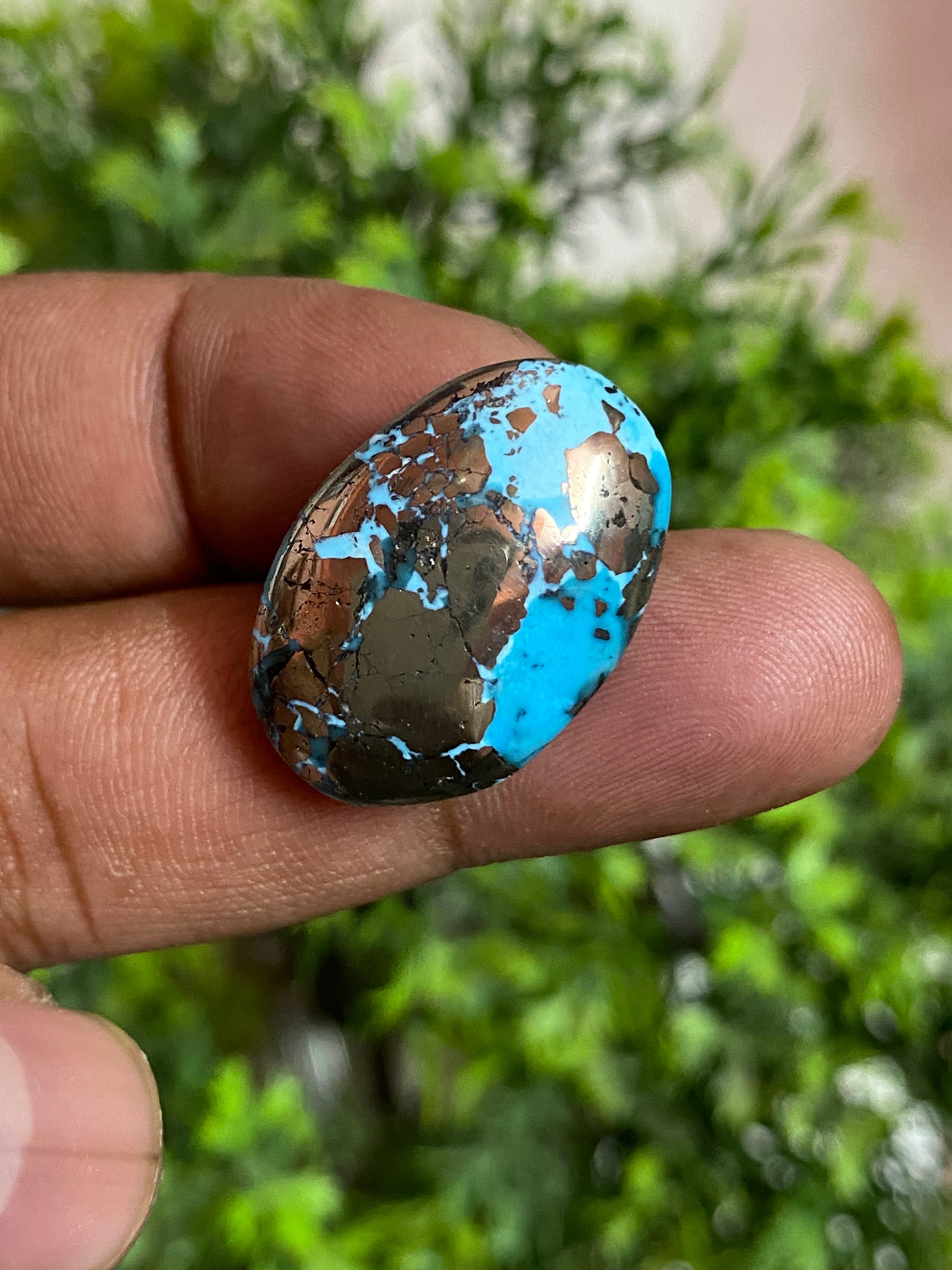 Neyshaburi Feroza | Blue Copper Turquoise | Unheated Untreated Cabochon ...