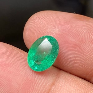 2.20 Carat 7x10mm Classic Emerald Cut Loose Zambian Emerald Green Shade ...