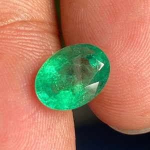 2.20 Carat 7x10mm Classic Emerald Cut Loose Zambian Emerald Green Shade ...