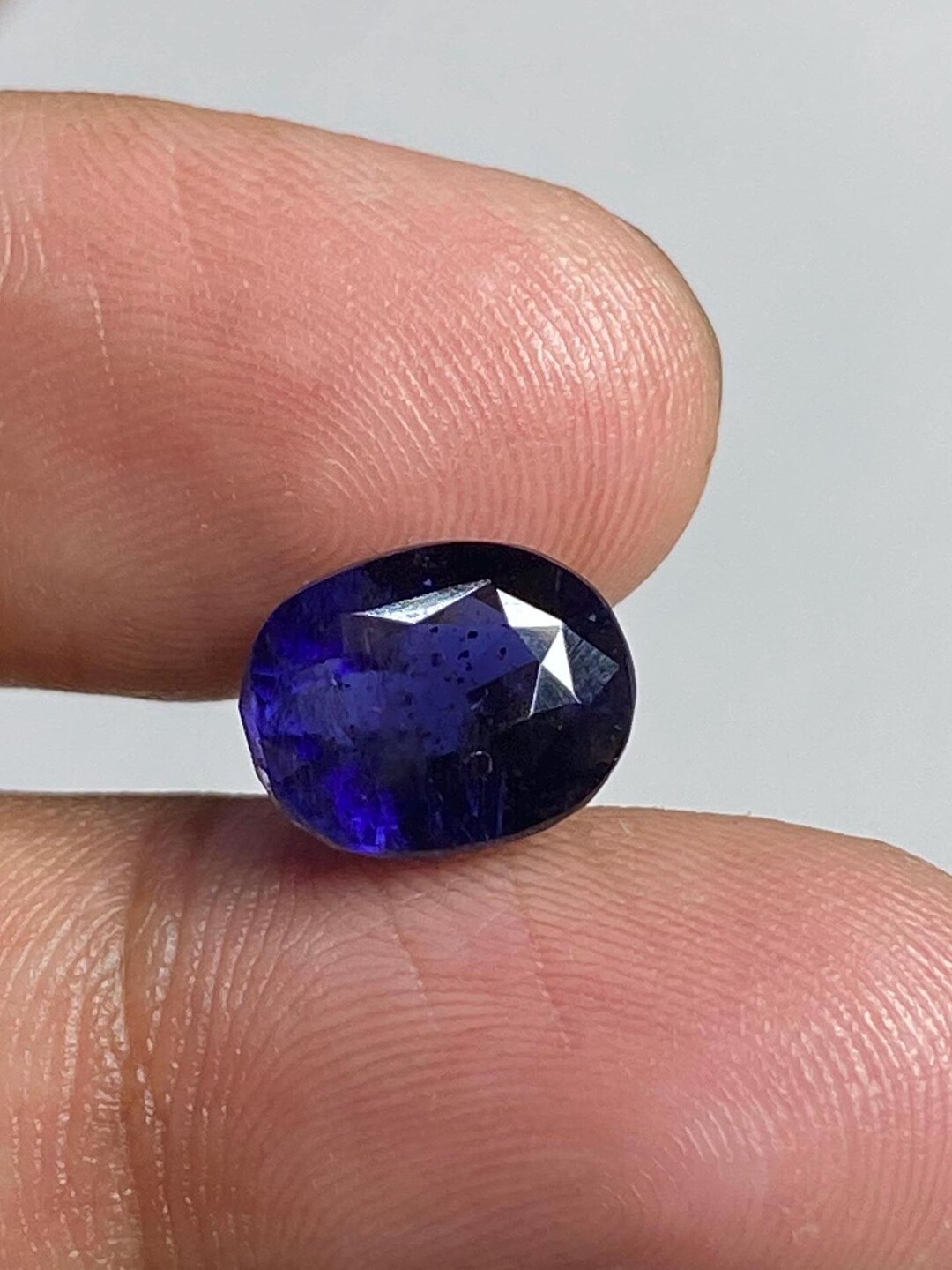 Violet Blue Iolite Gemstone – 3.90 CT Oval Faceted Cordierite - Etsy