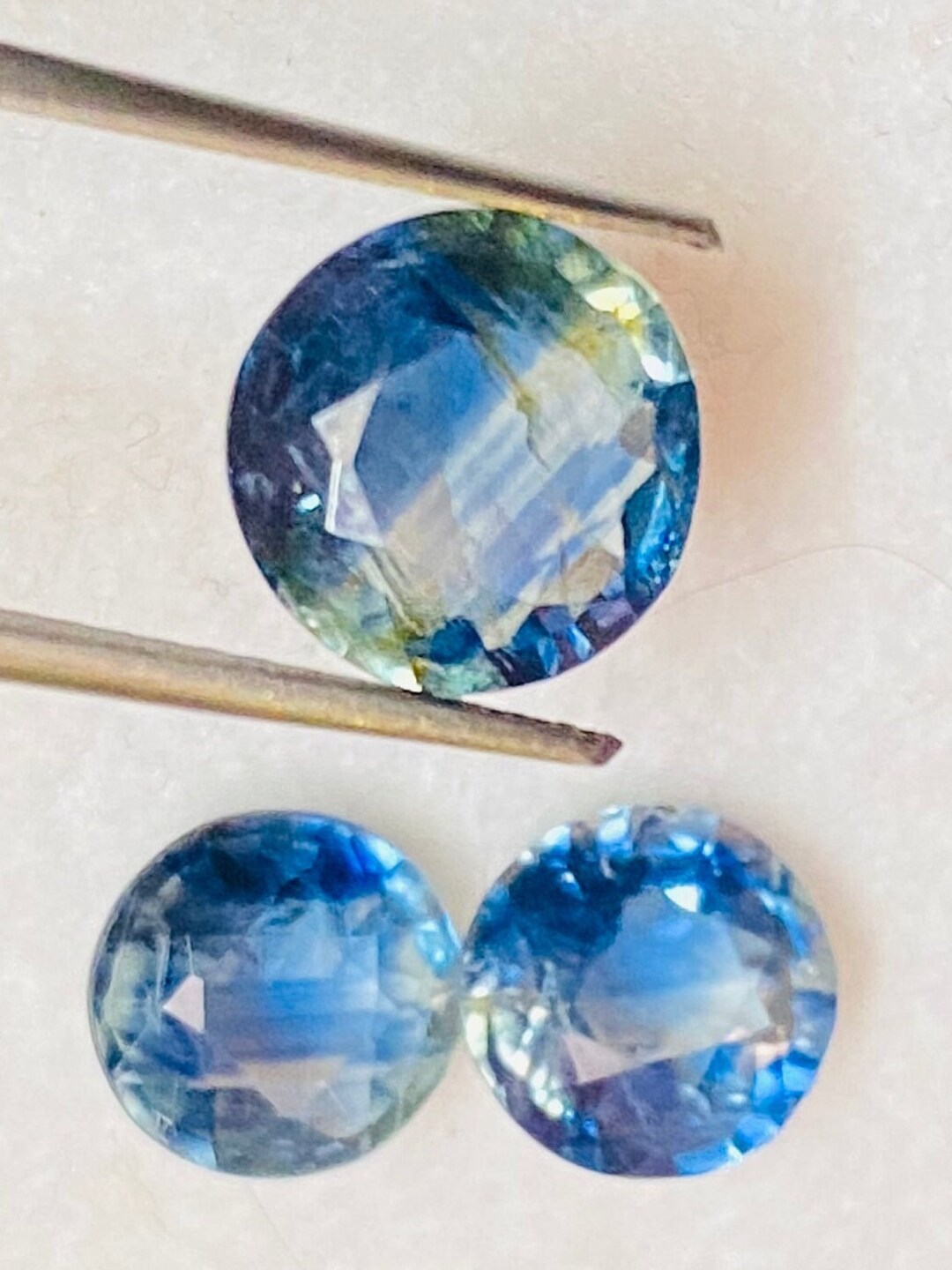 Violet Patri Sapphire Color Kyanite Brilliant Round Cut 3pcs Set ...