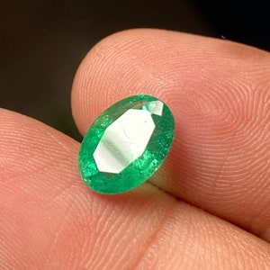 2.20 Carat 7x10mm Classic Emerald Cut Loose Zambian Emerald Green Shade ...
