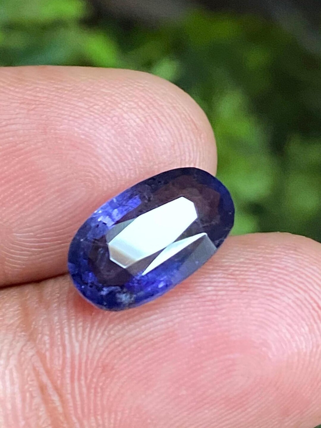 Natural Iolite Gemstone, 3.80 Carat Oval Violet Blue, Untreated Ceylon ...