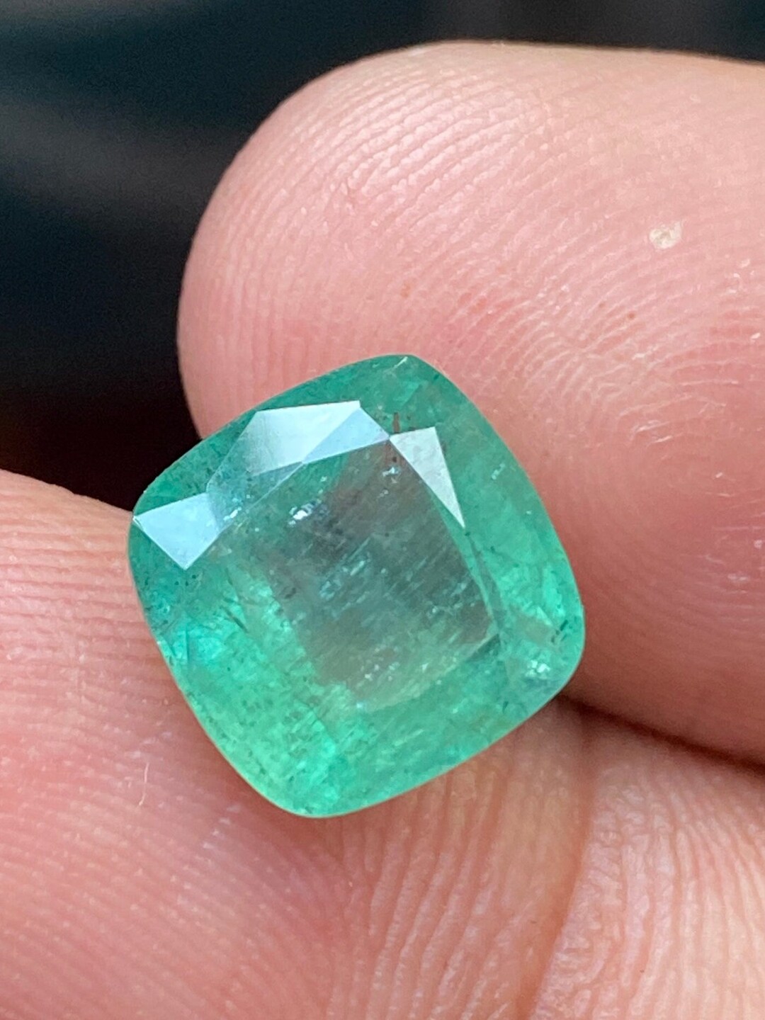 3.65 Carat BIG EMERALD | Square Cushion Cut Faceted Emerald Loose ...