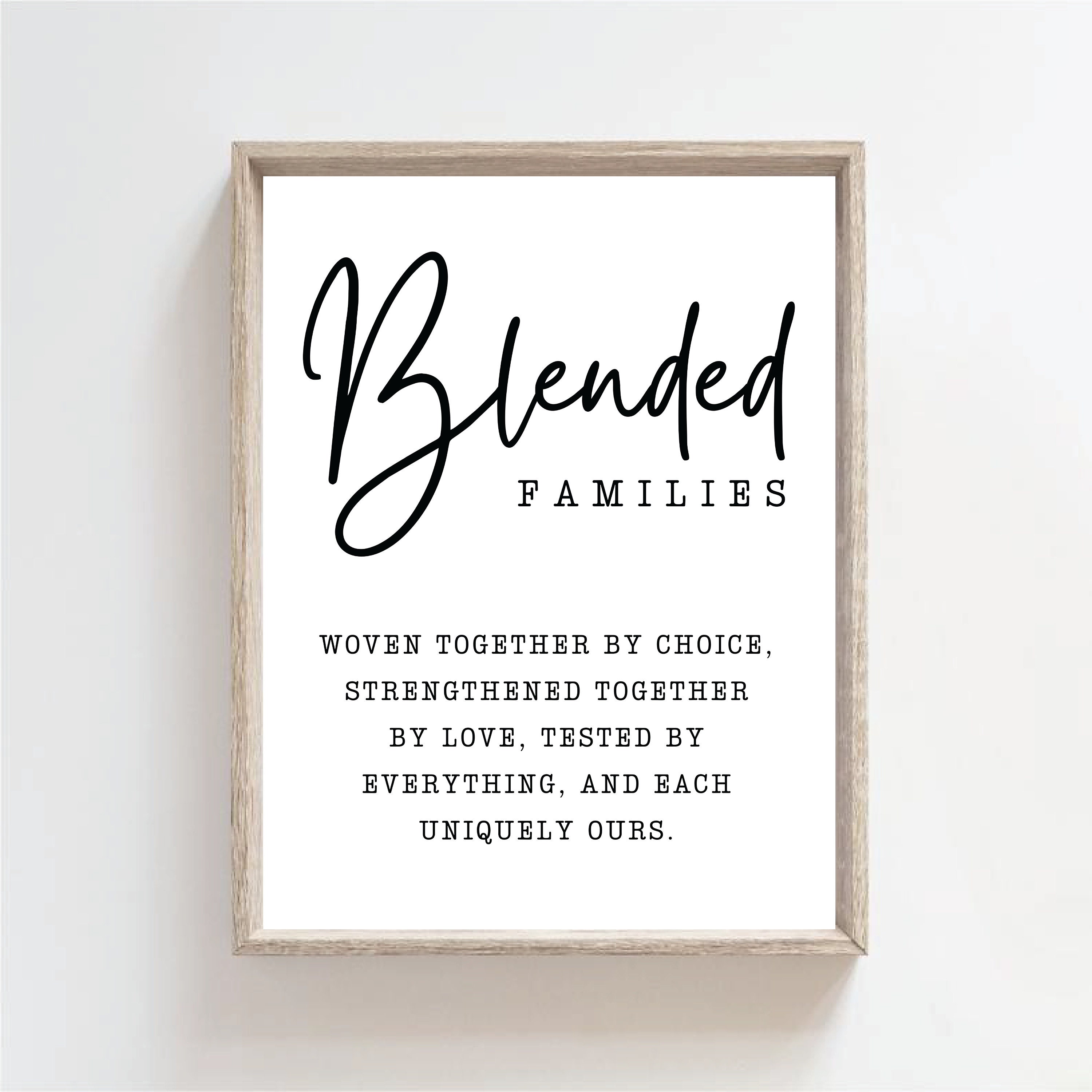 Blended Family Gift, Gift for Family Print Mixed Family Posters Gift ...
