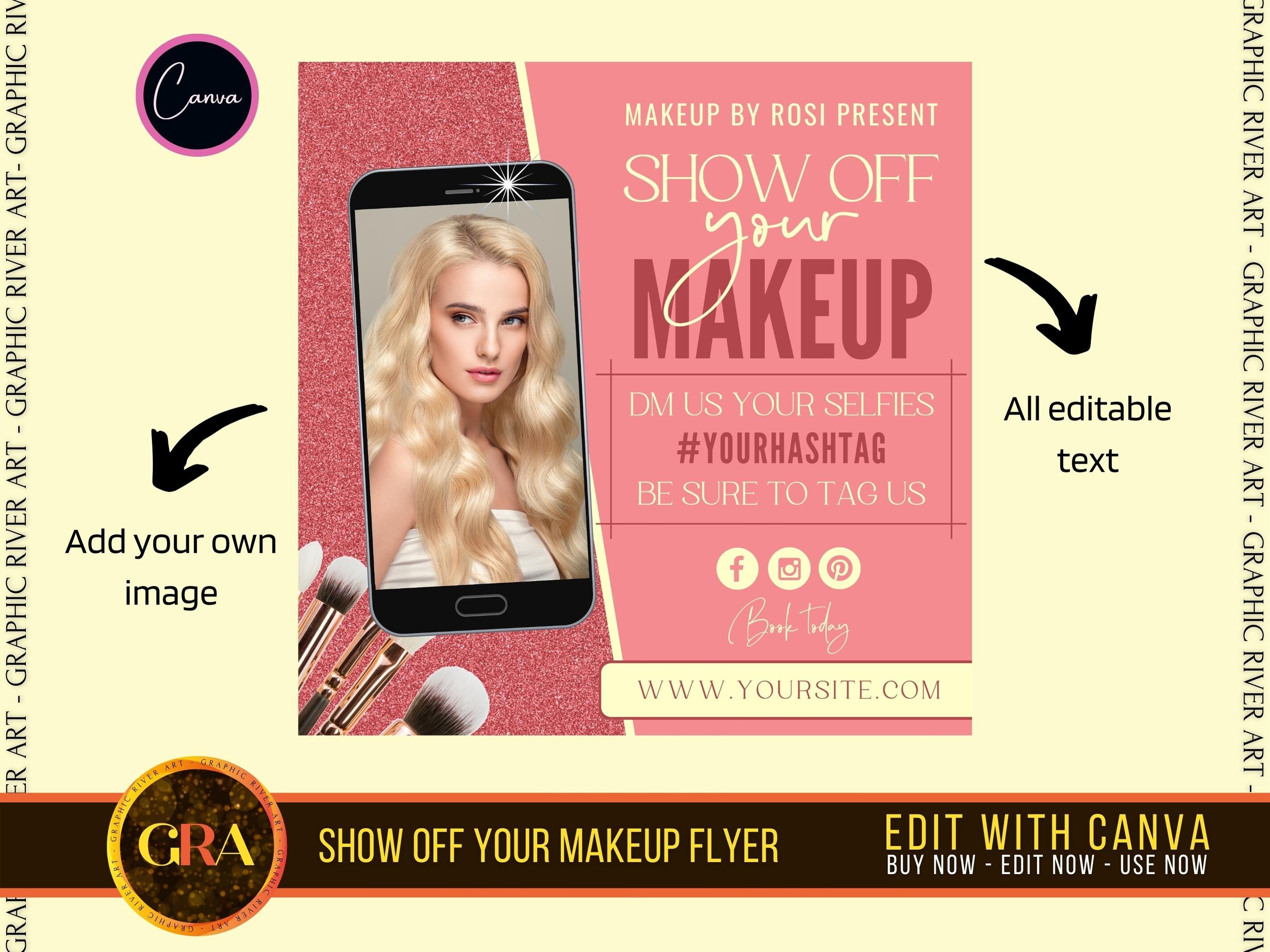 Show off Your Makeup Flyer, Social Media Flyer, Beauty Makeup Flyer ...
