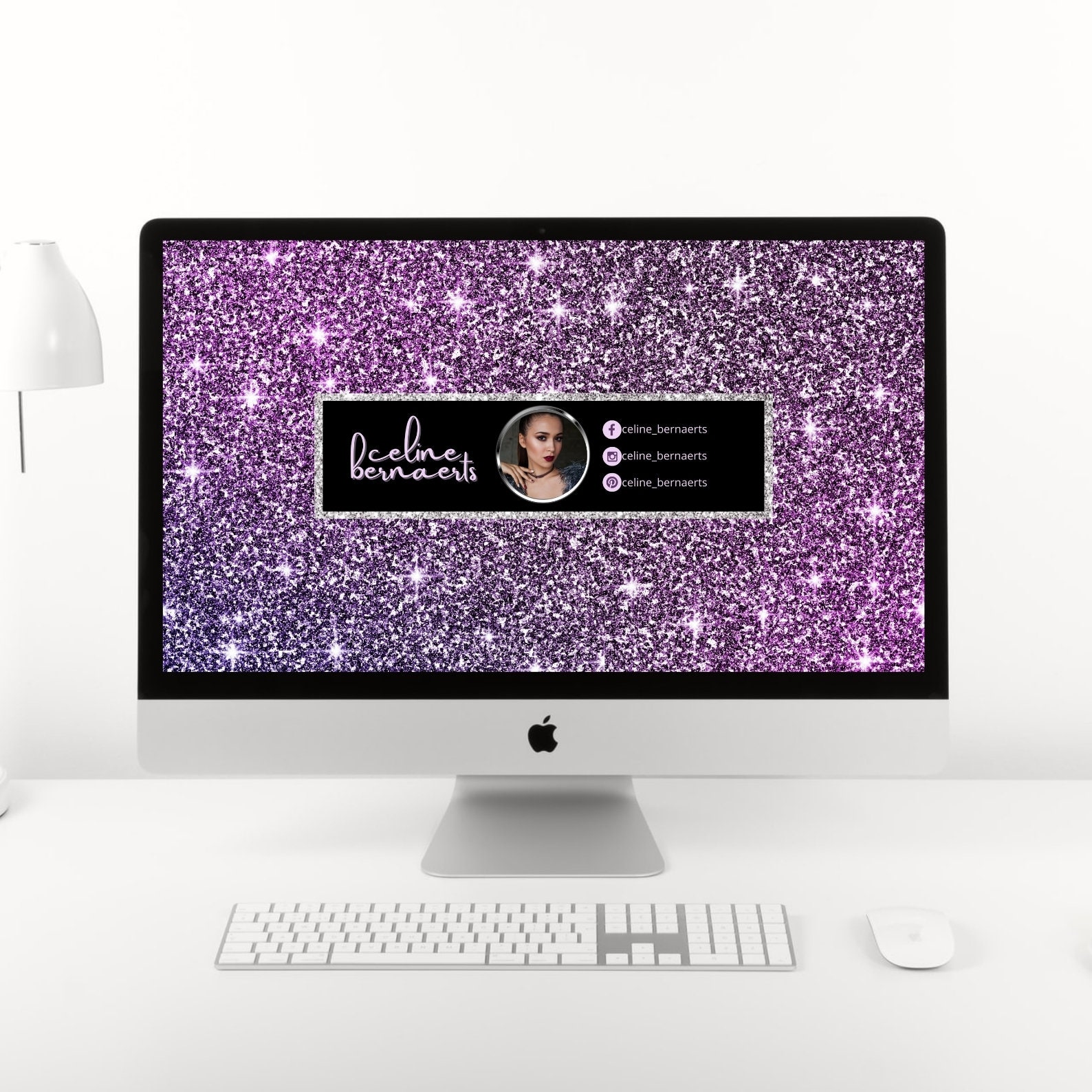 Purple Glitter Youtube Branding Kit: Canva Channel Art, Intro, Logo ...