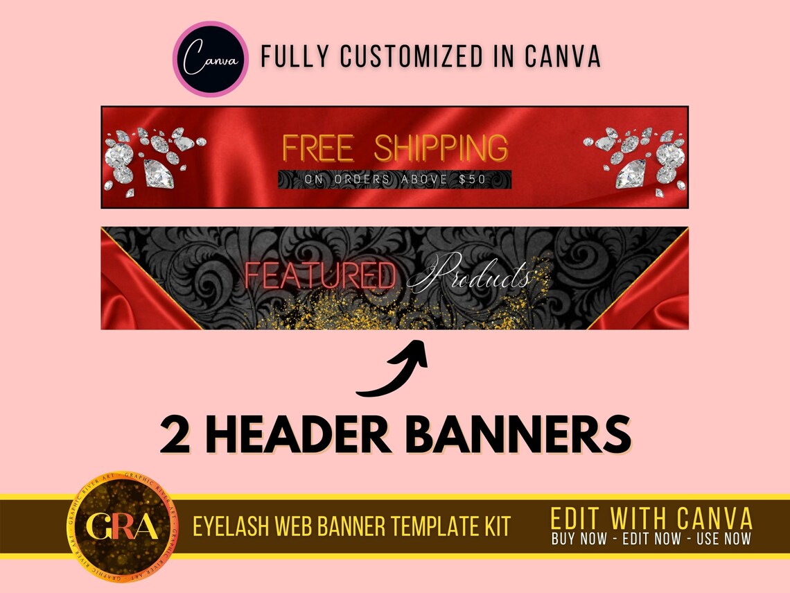 DIY Lash Business Website Banner, Shopify or Wix Web Templates, Web ...