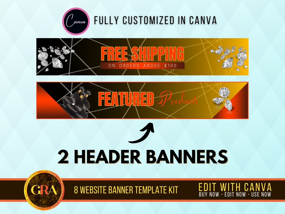 DIY Wix Website Banner Template Kit Shopify Web Banner - Etsy